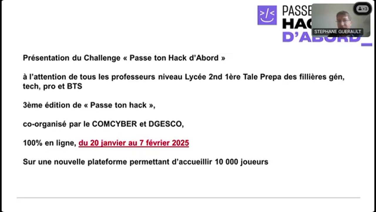 PodEduc - Lancement Du Challenge Cyber Lycéen Passe To…