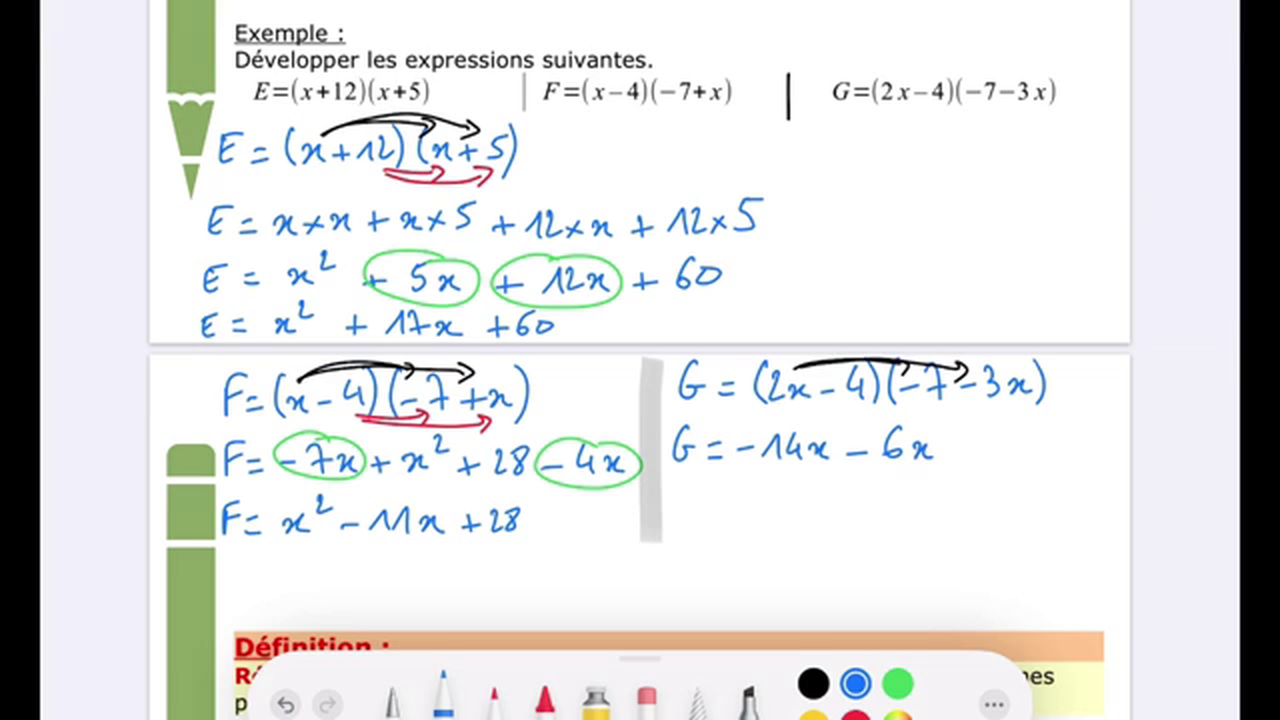 PodEduc - Calcul Litteral : Distributivite Double - Vi…