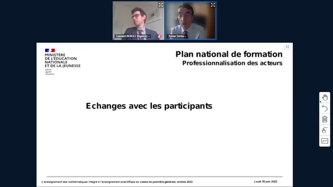 PodEduc - DGESCO-Formation - Plan Maths - 4- Echanges Avec Les Participants - Clôture