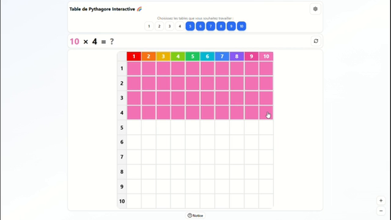 PodEduc - Tutoriel Table De Pythagore Interactive